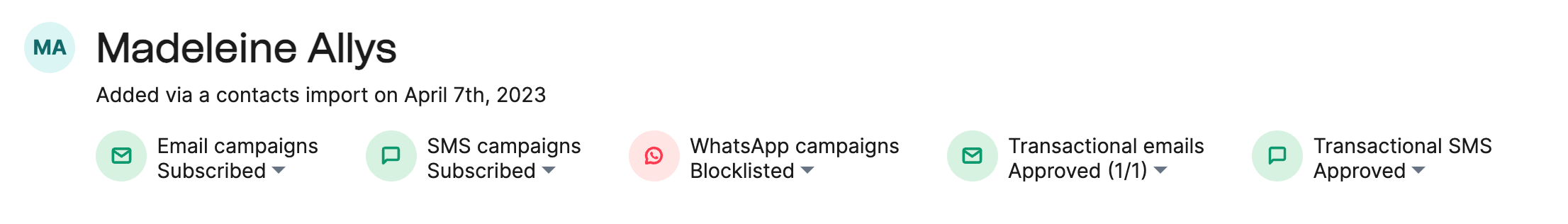 Overview of the contact details page – Brevo - Help Center