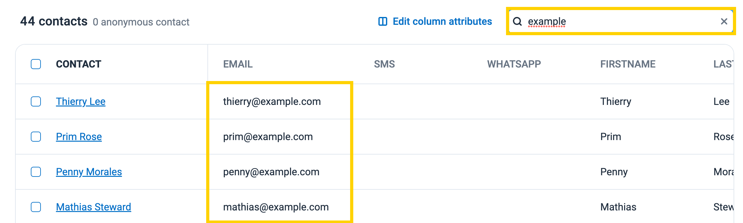 Search for contacts – Brevo - Help Center