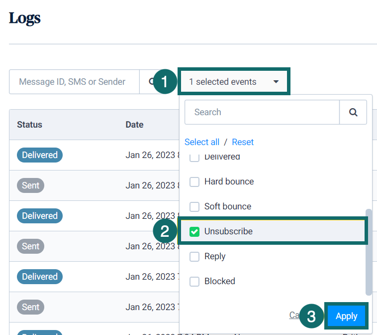 View your unsubscribed contacts – Home