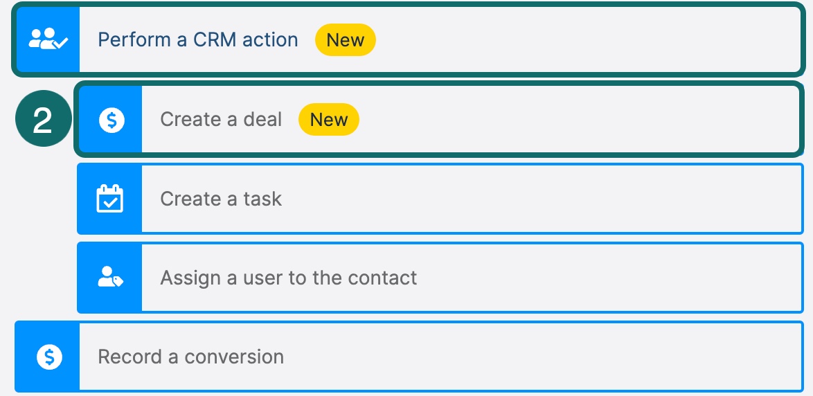 Create an automation to automatically create deals – Brevo - Help Center
