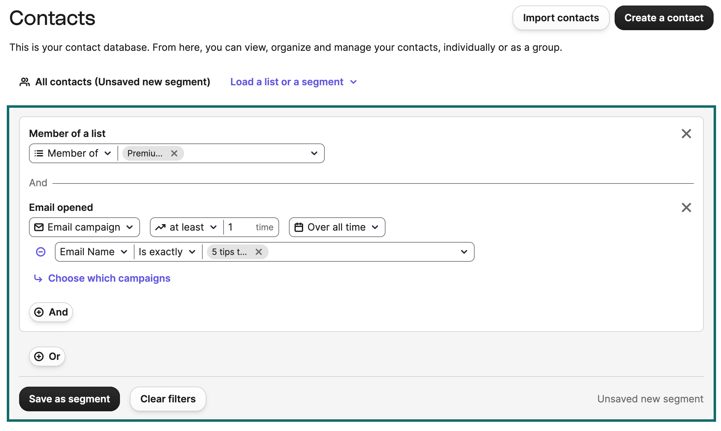 Overview of the Contacts page – Brevo - Help Center