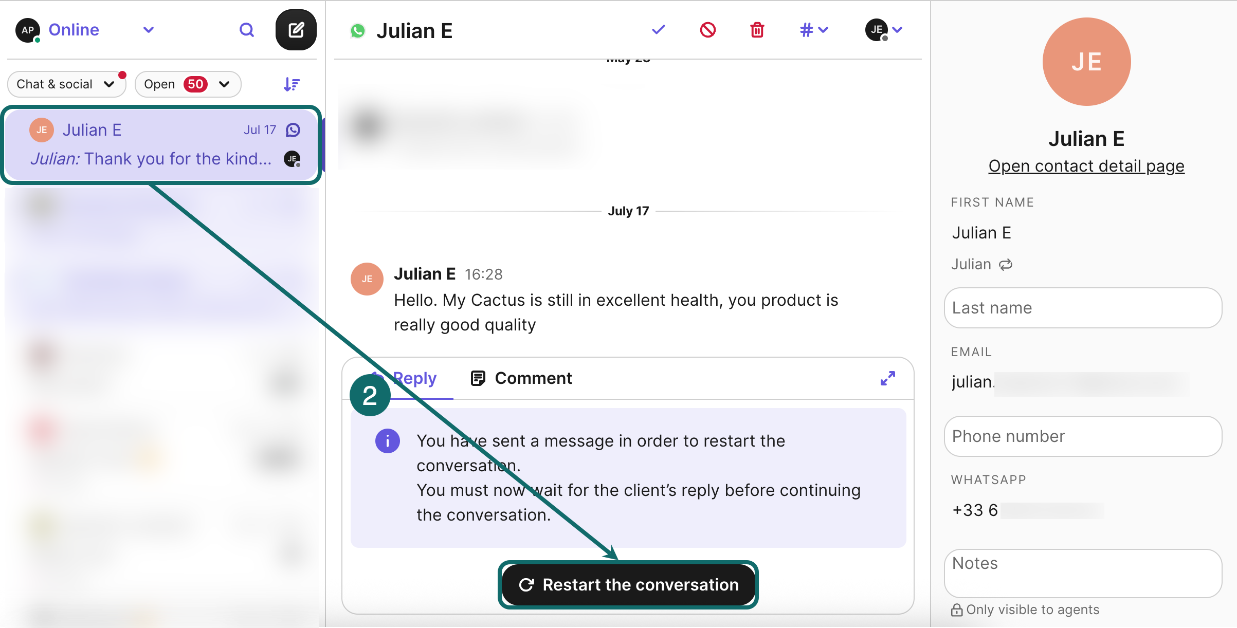 Send and reply to WhatsApp messages with Conversations – Brevo - Help ...