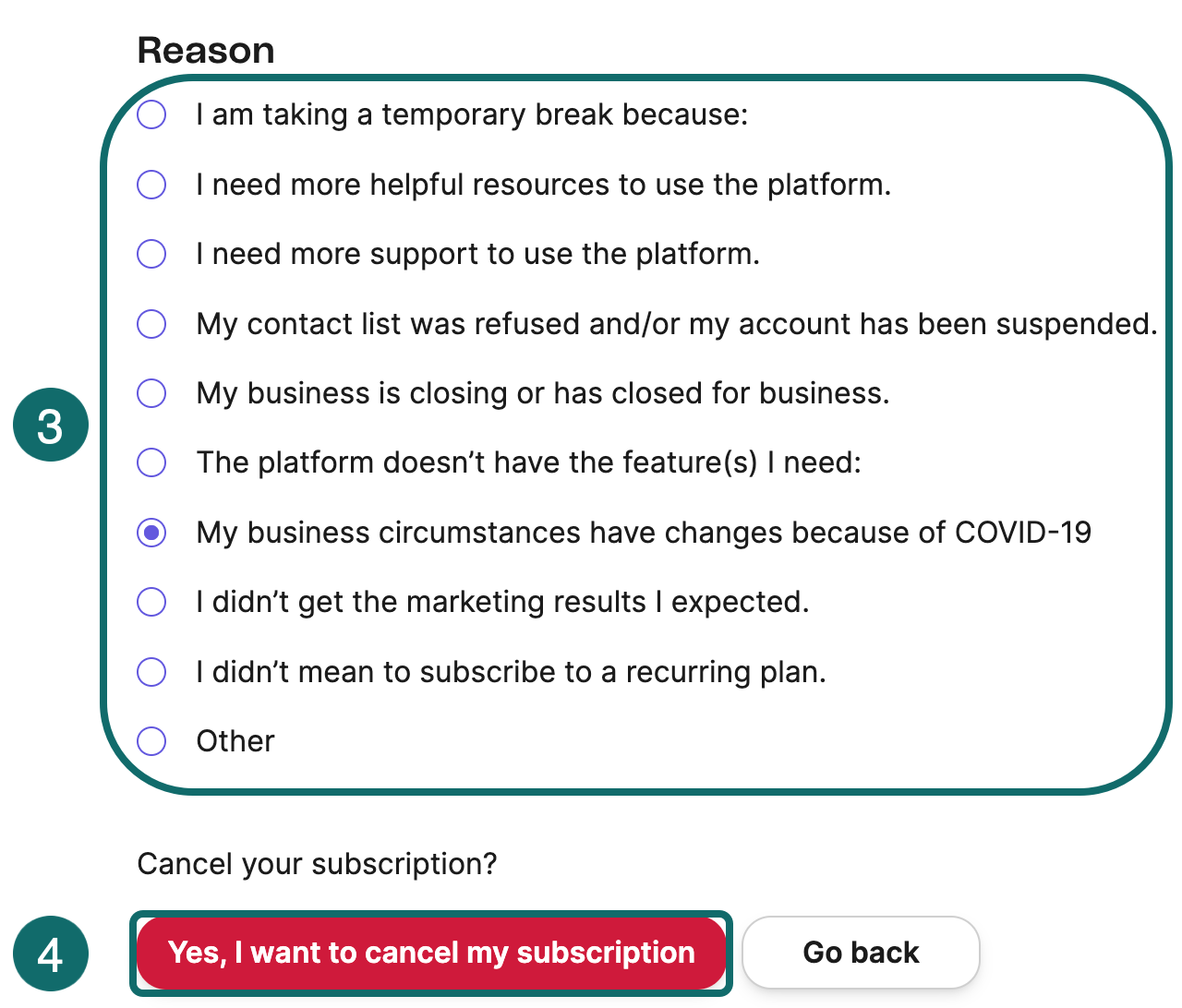 Cancel your subscription – Home