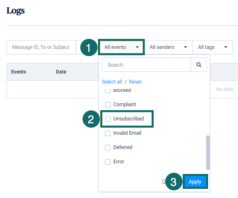 View your unsubscribed contacts – Home