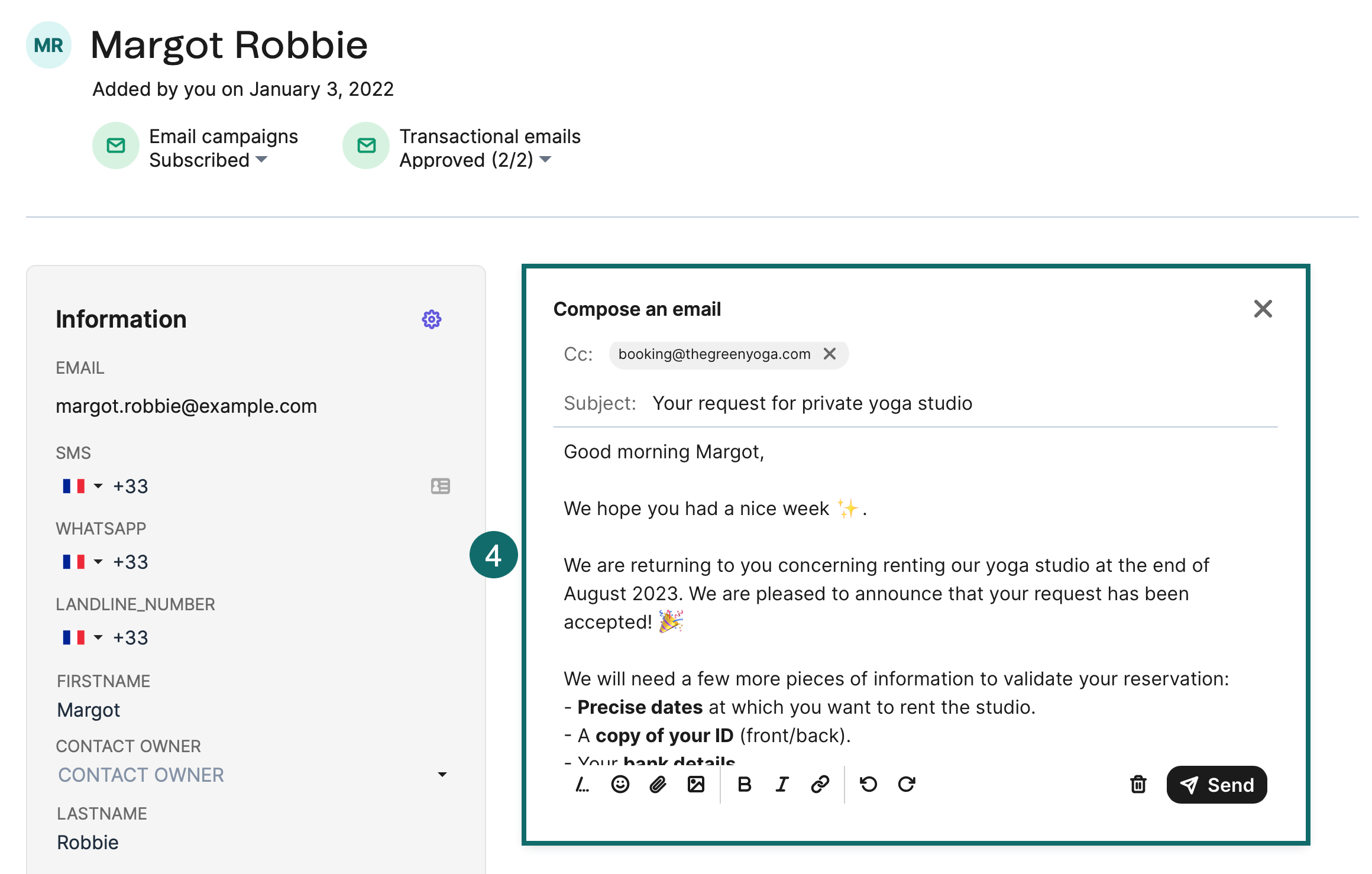 Send one-to-one emails from Brevo – Home
