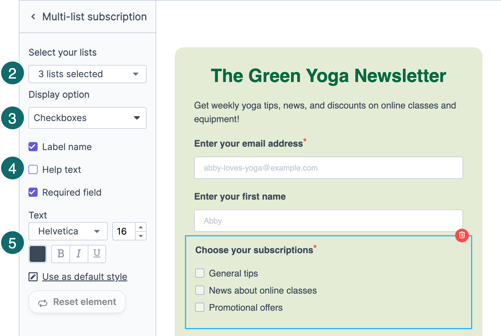 Permettez à vos contacts de s'inscrire ou de se désinscrire de listes ...