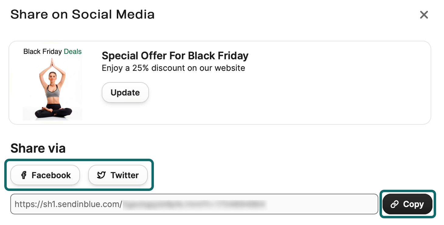 Share your email campaigns on social media or on your website – Home