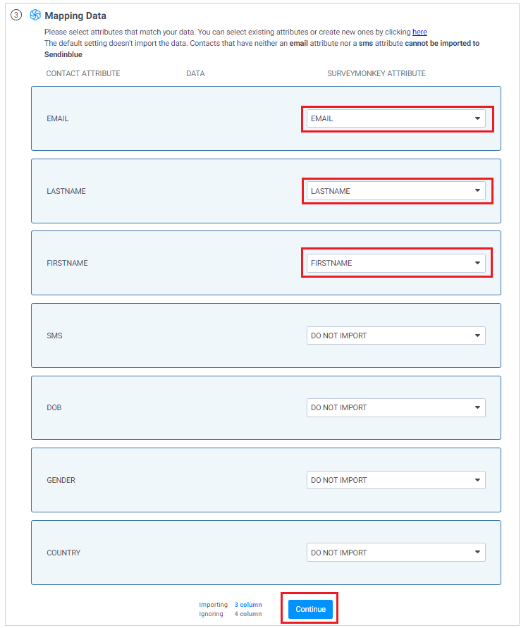 Importazione e sincronizzazione di contatti con SurveyMonkey – Home